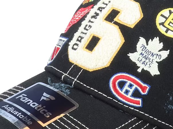 Original Six Fanatics Black Khaki Mesh Adjustable Snapback Hat ...