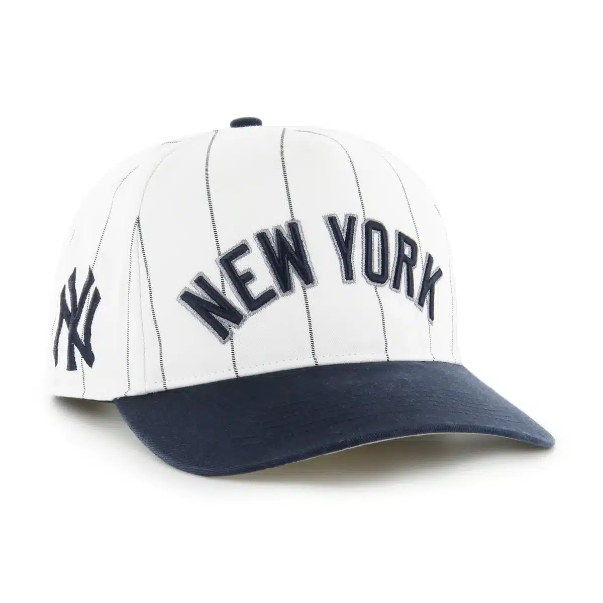 New York Yankees 47 Brand White Double Header Pinstripe Snapback Hat ...
